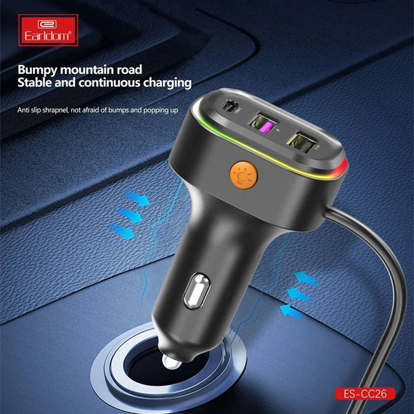Earldom® CC26 RGB 6in1 66W car charger – TIPRIX.MU